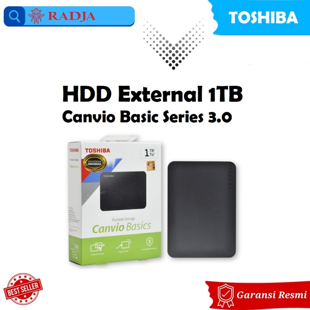 Jual Toshiba Canvio Basic HDD External Hard Disk 1TB USB 3.0 Hardisk | Shopee Indonesia