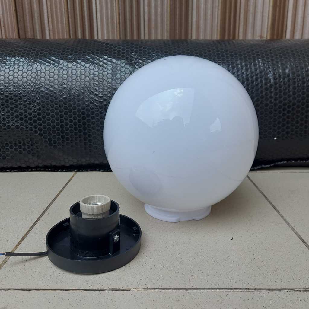 Jual Kap Lampu Taman Bulat E27 12 Inch 30cm Pilar Bulat Outdoor e27 ...