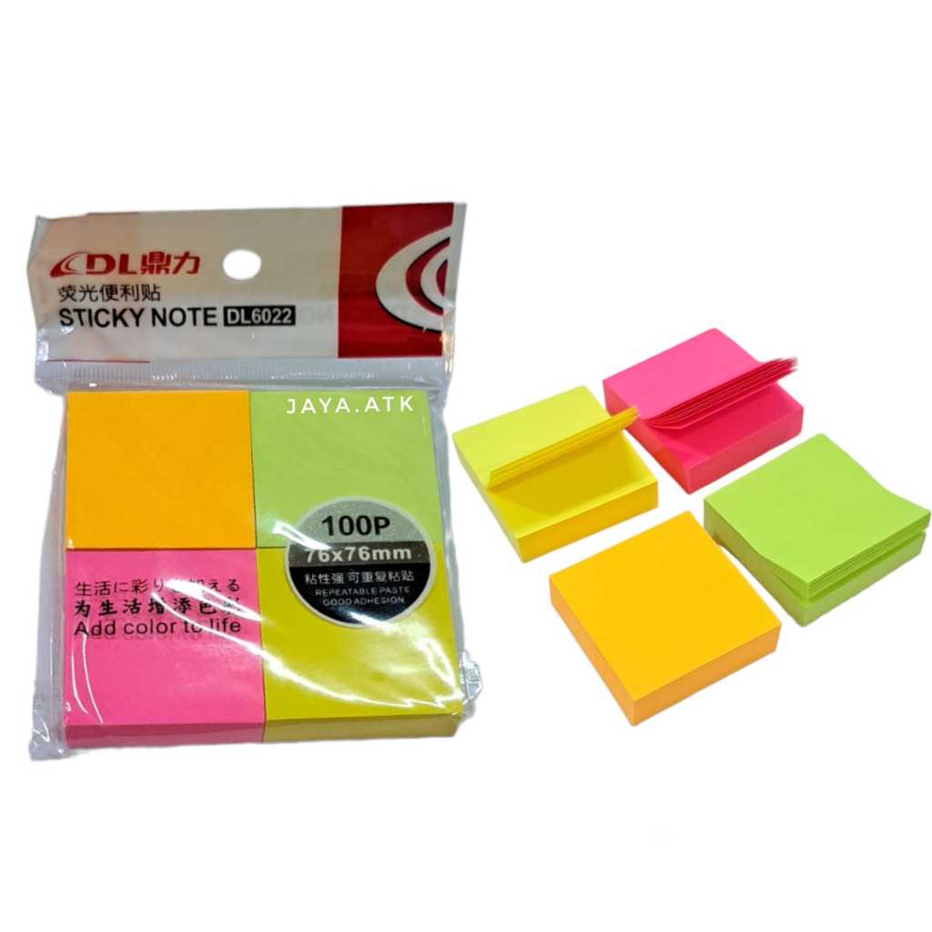Jual STICKY NOTES MEMO TEMPEL 4 WARNA MINI 400 LBR 3 X 3 CM STIK NOTE ...