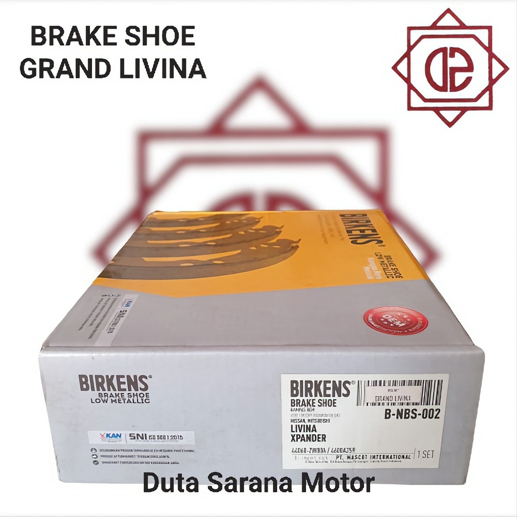 Jual 1set BIRKENS Brake Shoe Kampas Rem Roda Belakang Grand Livina Xpander Juke B-NBS-002 44060 ...