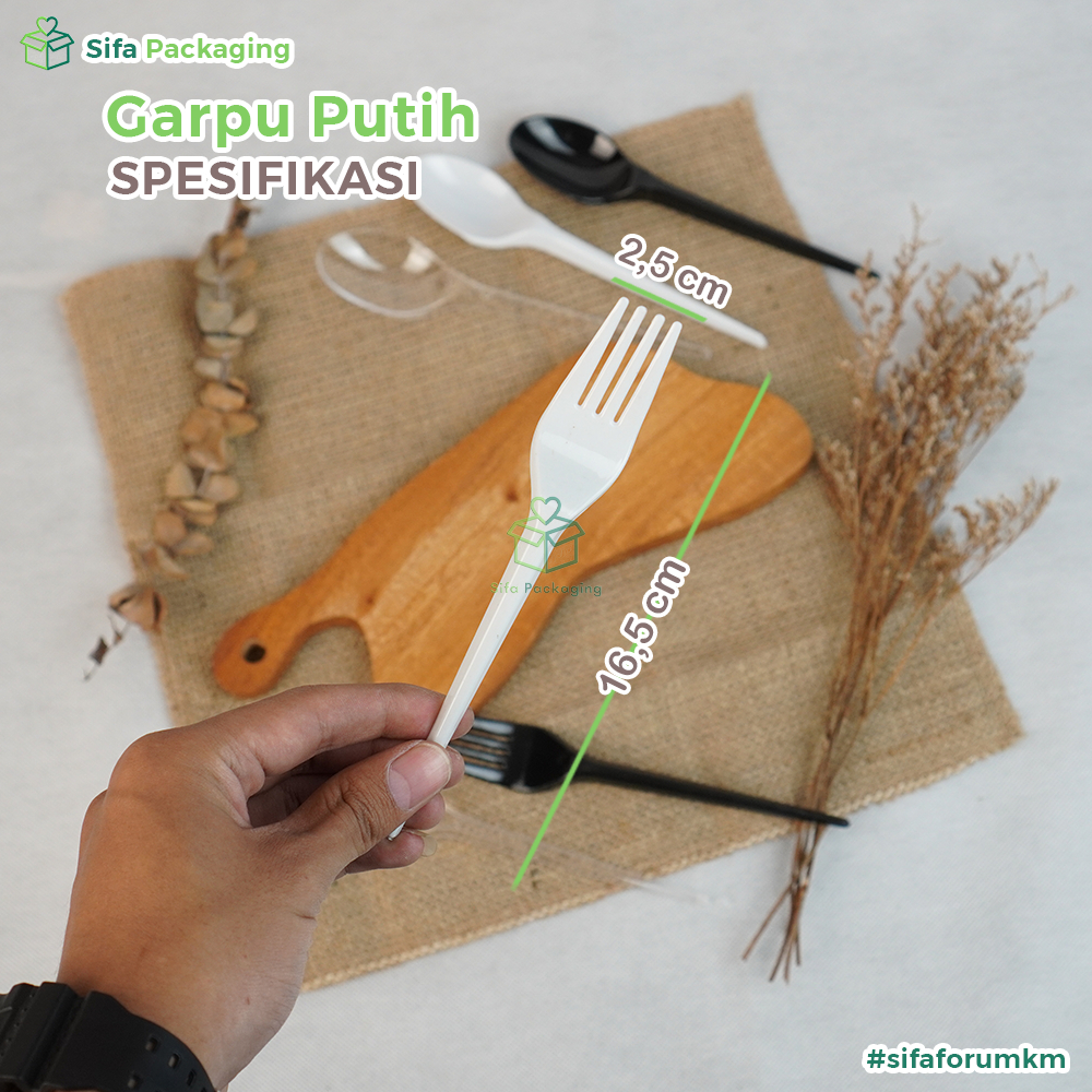 Jual Sendok Plastik Garpu Plastik Putih Hitam Sendok Makan Catering Nasi Box Kuat Murah | Shopee ...