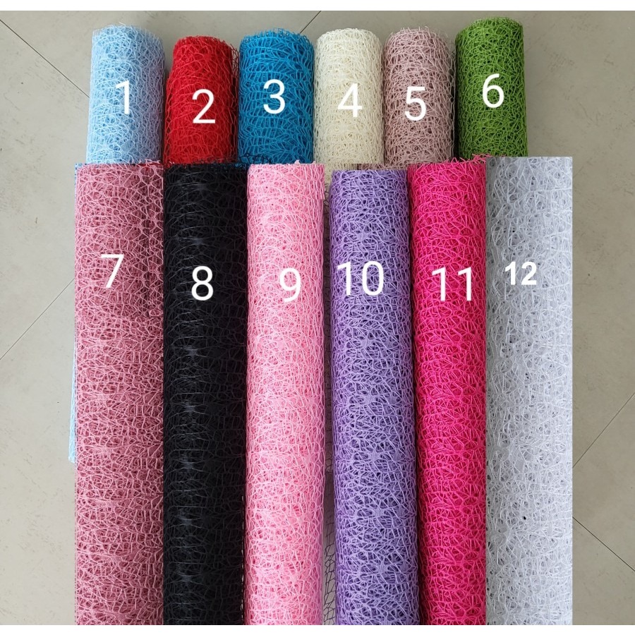 Jual Kertas Bungkus Bunga Jaring Laba-laba Korea Buket Bunga Warna Dop ...