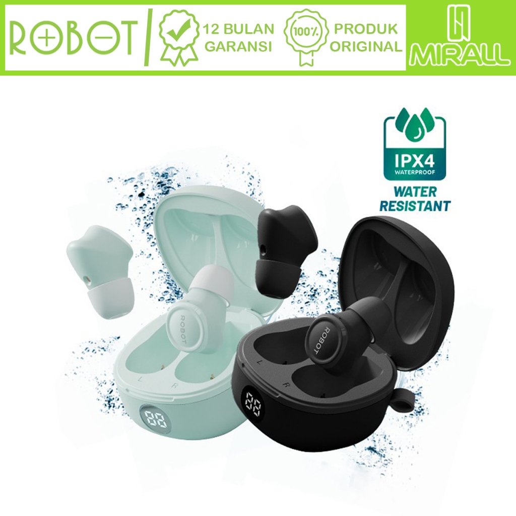 Jual ROBOT T80 Headset TWS Wireless Earphone Airbuds Original | Shopee ...