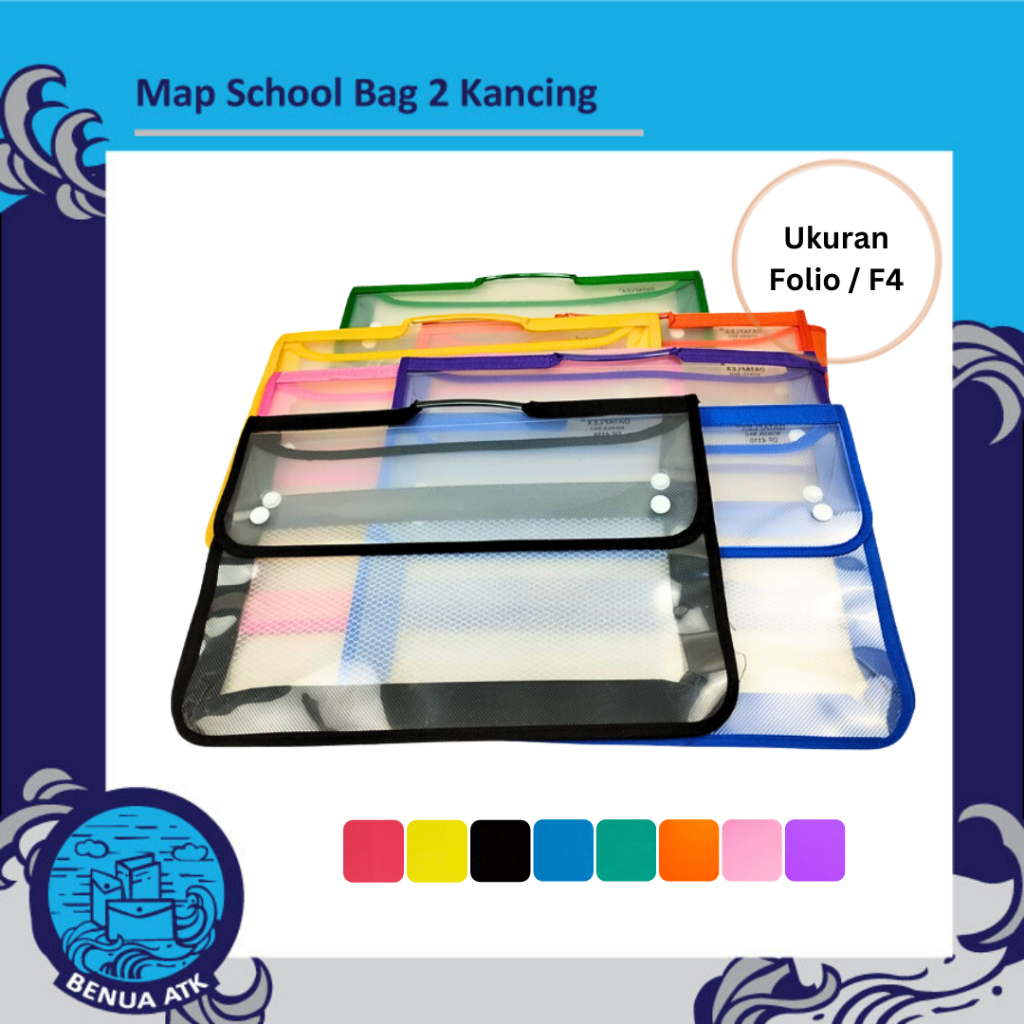 Jual Dataflex Map Plastik School Bag 2 Kancing Folio F4 | Shopee Indonesia