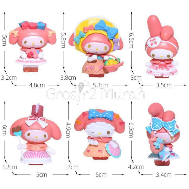 Jual Cake topper my melody party set premium / topper my melody premium ...