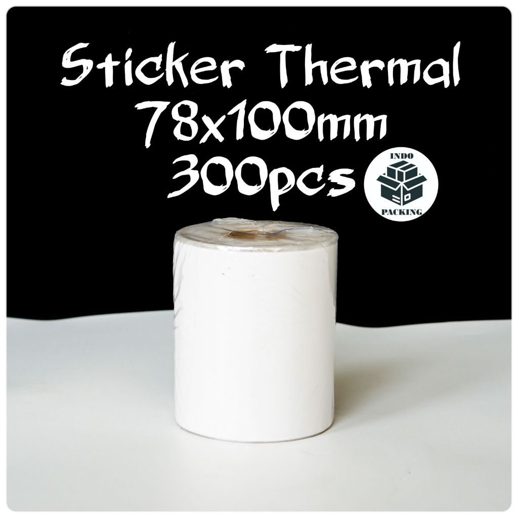 Jual Sticker Thermal 78x100 mm 300 pcs 78x100mm Kertas Label Resi ...