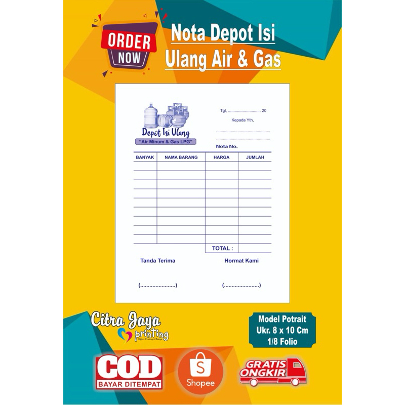 Jual [READY STOCK] Buku Nota Depot Air Isi Ulang / Gas LPG 2ply - READY ...