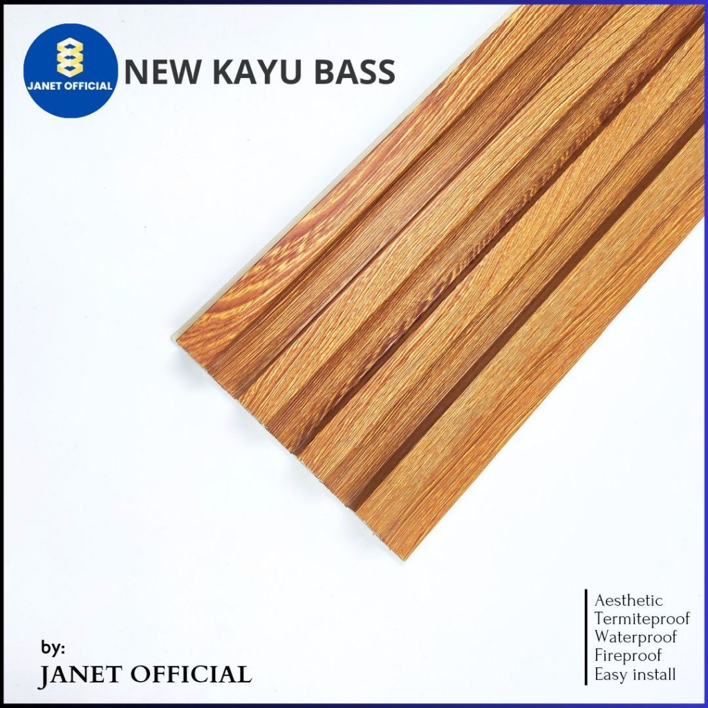 Jual WPC Wall Panel WARNA NEW KAYU BASS 3 meter 300cm X 16cm X 2.4cm | pvc Wallpanel Wood Panel ...