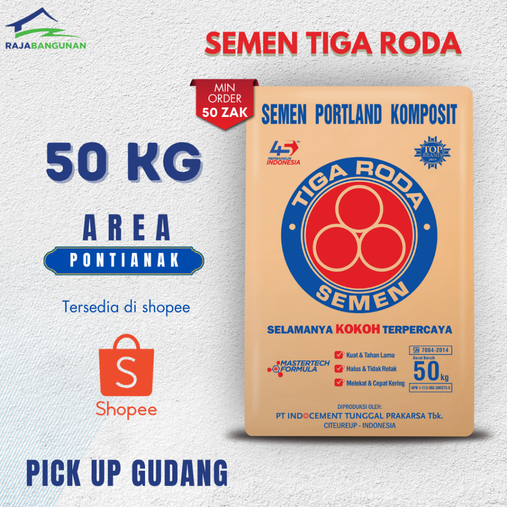 Jual Semen Tiga Roda 50 Kg Khusus Pick Up Gudang | Shopee Indonesia