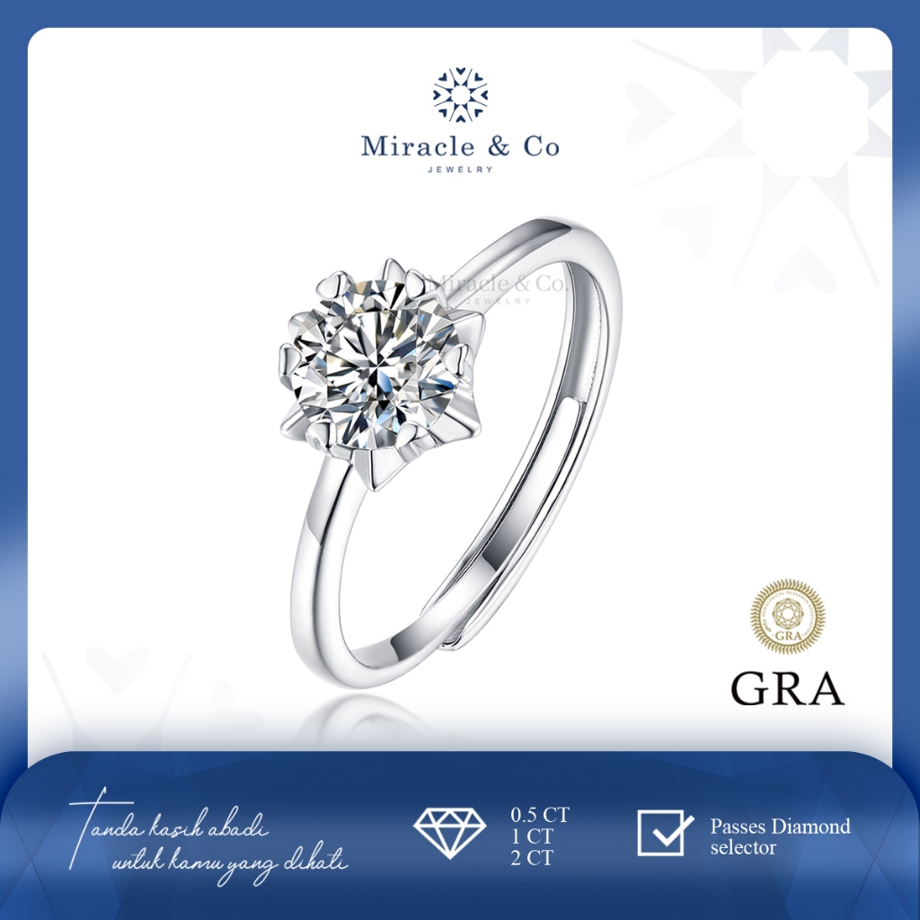 Jual Miracle & Co - Cincin Wanita Straight Arm Snowflake Adjustable ...