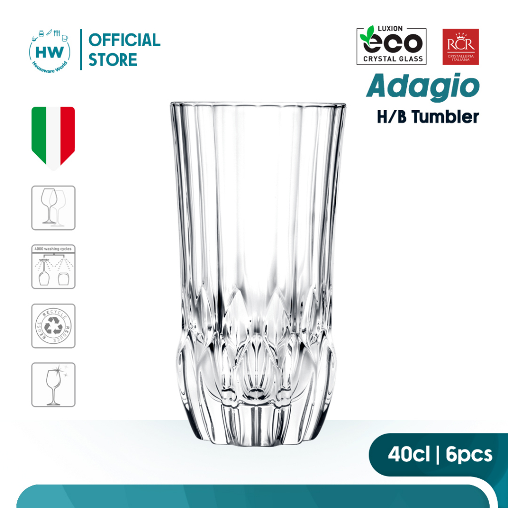 Jual RCR Crystal Glass/Gelas Kaca Kristal Set 6 Pcs H/B Adagio 40cl ...
