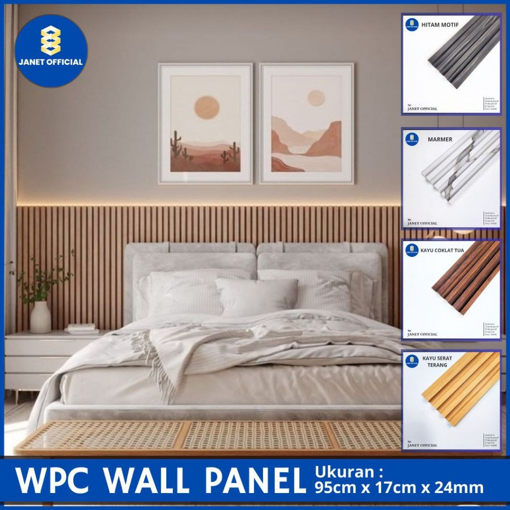 Jual WPC Wall Panel 145cm X 17cm X 2.4cm | pvc Wallpanel Wood Panel Panel Dinding Janet Official ...