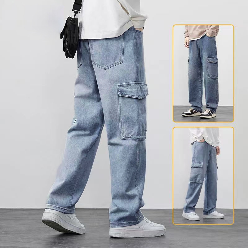 Jual KeyBoy Celana Cargo jeans pria panjang cowok Korean style baggy pants kargo celana denim ...