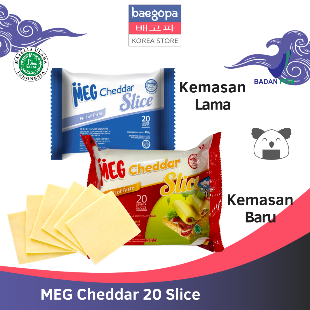 Jual MEG CHEESE Keju Cheddar Slice 20 Lembar Halal │ Chedar ...