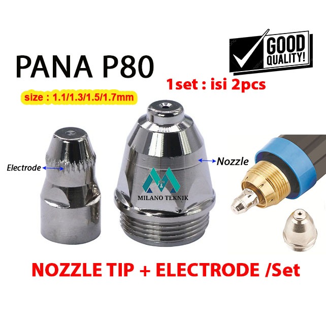 Jual Set Nozzle & Electrode Tip Plasma Cut Mata Plasma P80 P 80 P.80 ...