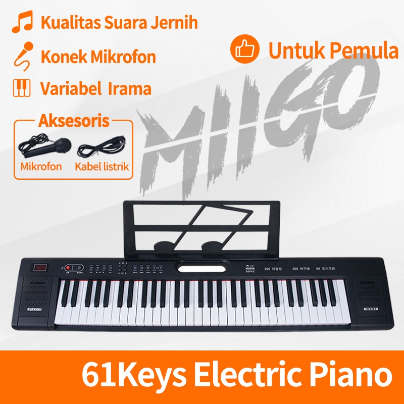 Jual Miigo 61 Keys Keyboard Elektrik Portabel Piano Dengan Multifungsi ...