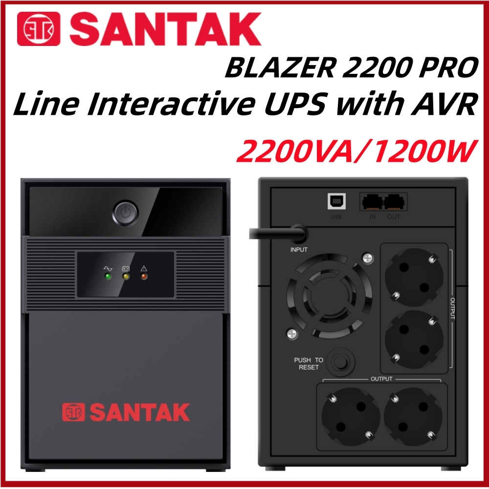Jual SANTAK 2200VA / 1200W UPS Power Backup Battery with AVR For Computer, Modem,Router ...