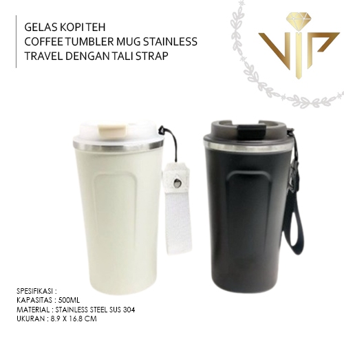 Jual VIP Gelas Kopi Teh Coffee Tumbler Mug Stainless Travel Dengan Tali ...
