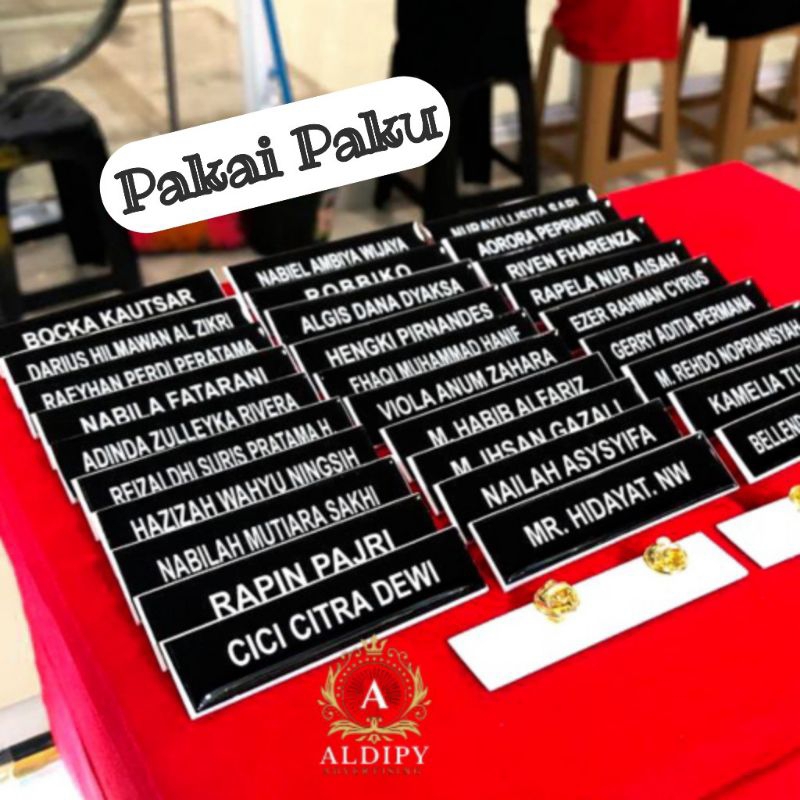 Jual Papan Nama Dada Name Tag PDH TNI POLRI Dilapisi Resin Pakai Paku ...