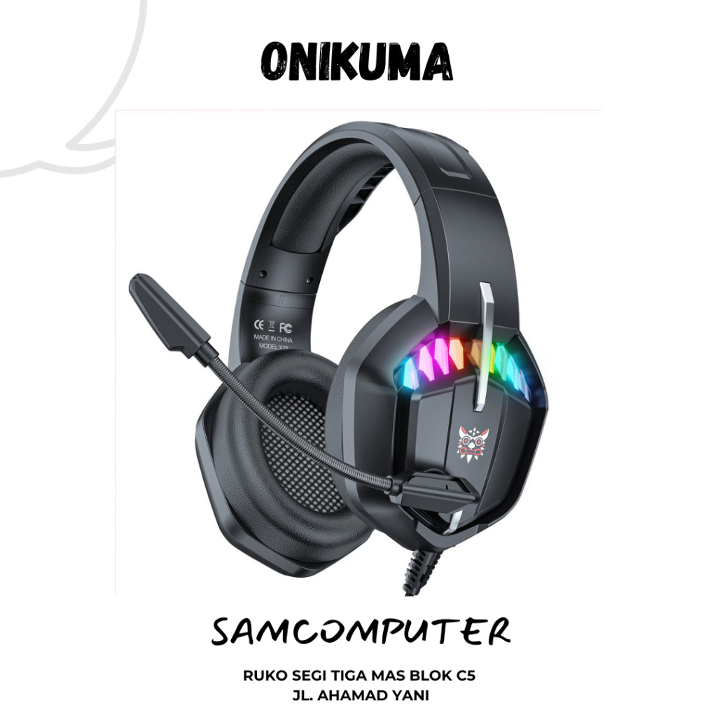 Jual ONIKUMA X28 RGB Dynamic Shark Professional Gmaing Headphone Stereo Surround Sound ...