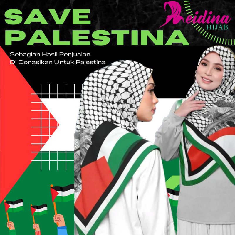 Jual Atribut Palestina Jilbab Palestina Segi Empat Motif Palestina Voal ...