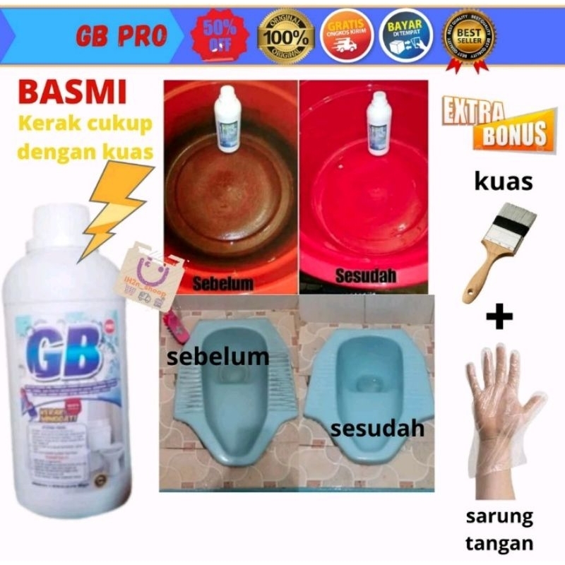 Jual GBPRO GB PRO ORIGINAL 500 ml PEMBERSIH KERAK TOILET KERAMIK ...