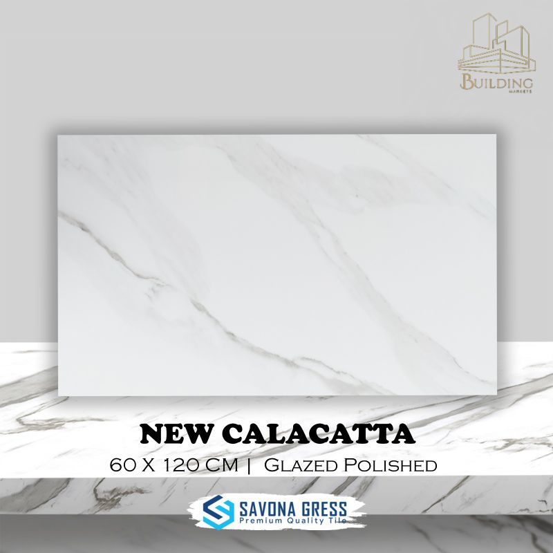 Jual Granite Lantai 60x120 NEW CALACATTA/GLOSSY/SAVONA GRESS | Shopee Indonesia