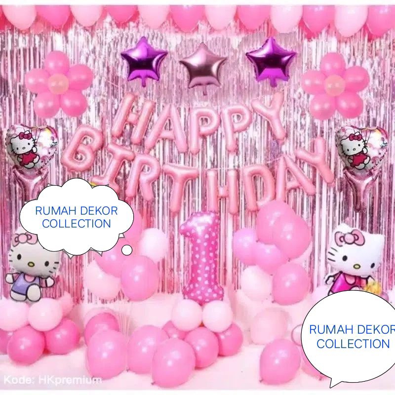 Jual PAKET DEKOR TEMA HELLO KITTY MINI SET DEKOR ULTAH HELLO KITTY ...