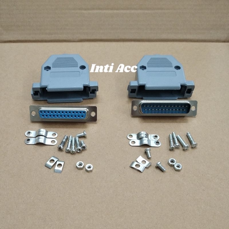 Jual Konektor DB25 Male Female 1Set Connector DB 25 plus Cover plastik ...