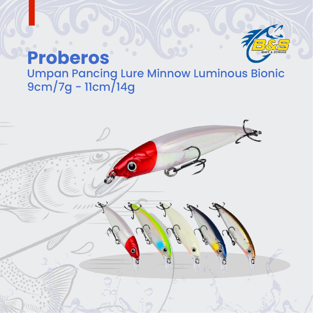 Jual PROBEROS Umpan Pancing Lure Minnow sinking 9cm/7g - 11cm/14g ...
