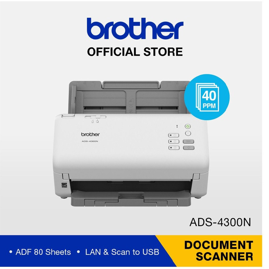 Jual BROTHER Scanner ADS4300N Scanner Brother Network ADS 4300N ADS ...