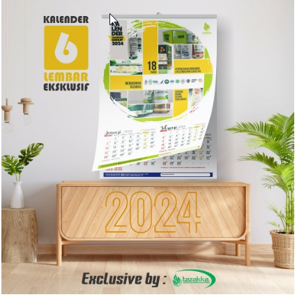Jual Kalender Dinding 2024 Aesthetic 6 Lembar Eksklusif Tazakka ...