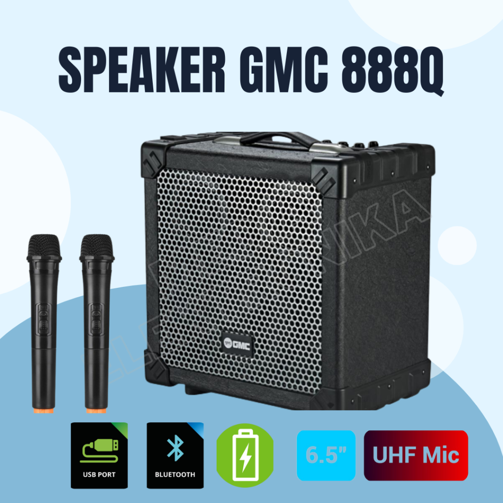 Jual GMC SPEAKER 888Q MULTIMEDIA BLUETOOTH + 2 MIC WIRELESS | Shopee ...