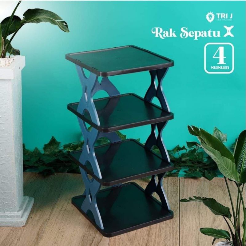 Jual Rak sepatu tri J susun 4 rak sepatu 4 tingkat simple NICE BAGUS ...