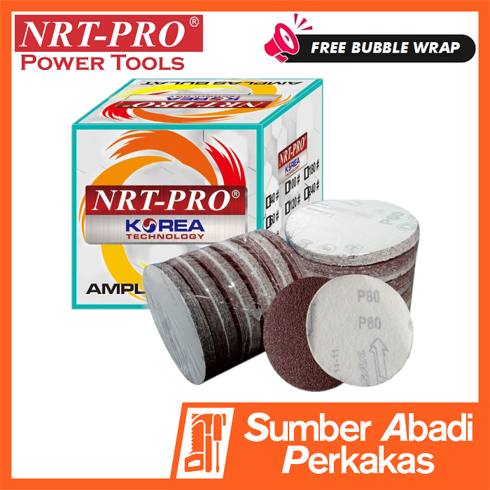 Jual NRT-PRO Amplas Bulat 4" Inch Grade 150 Tempel Hamplas Velcro Grit ...