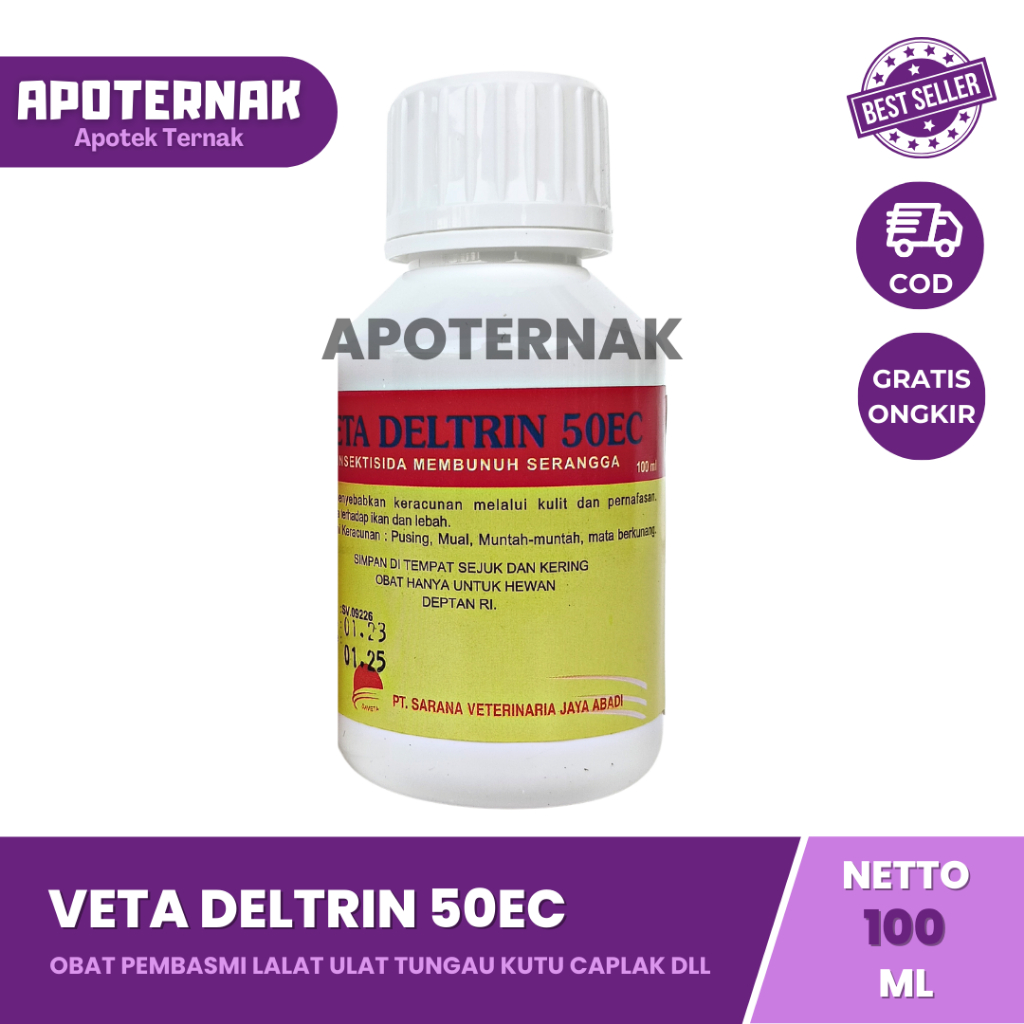 Jual VETA DELTRIN 100 ml | Obat Pembasmi Lalat Ulat Tungau Kutu Caplak ...