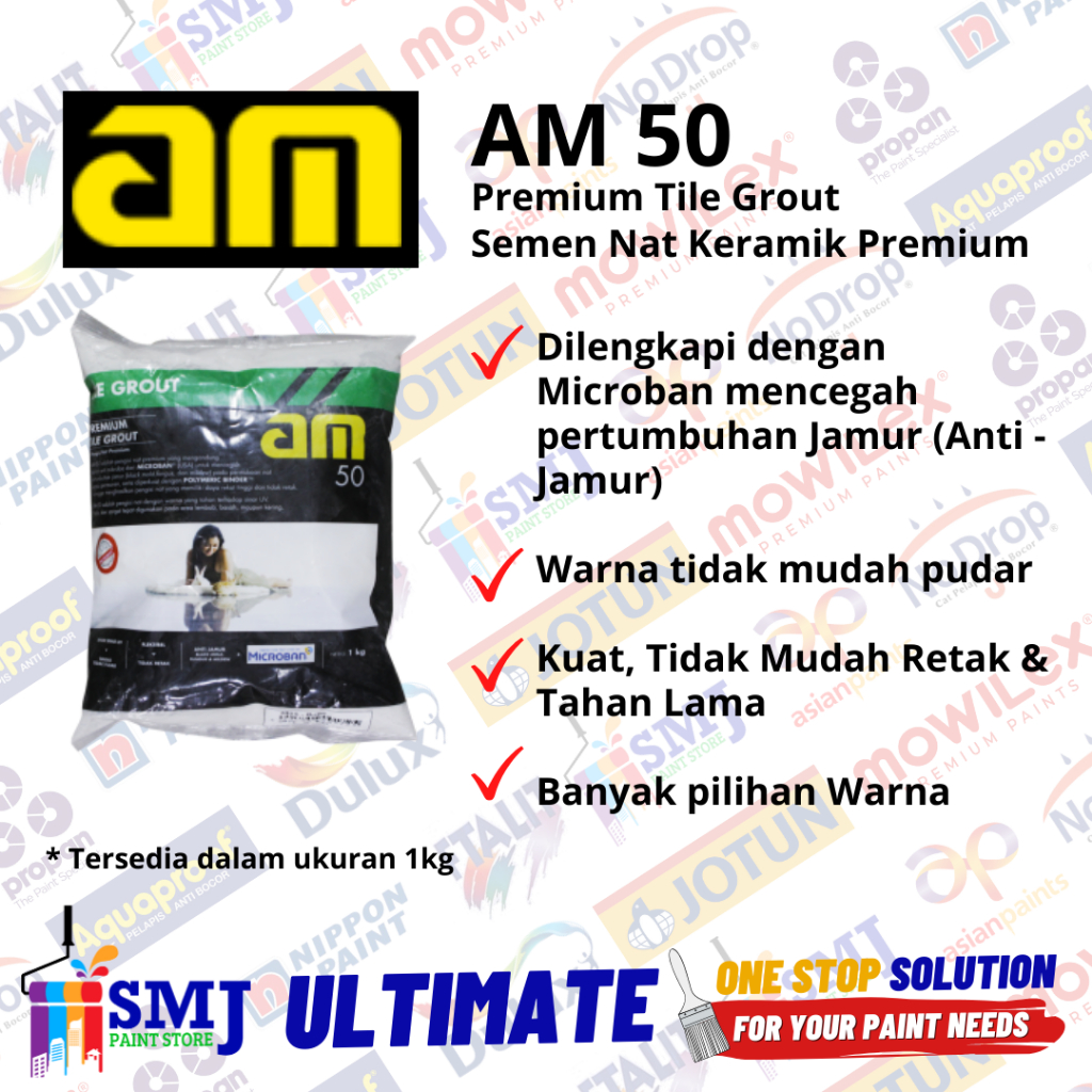 Jual Nat Keramik Premium AM 50 tile grout 1kg | Shopee Indonesia