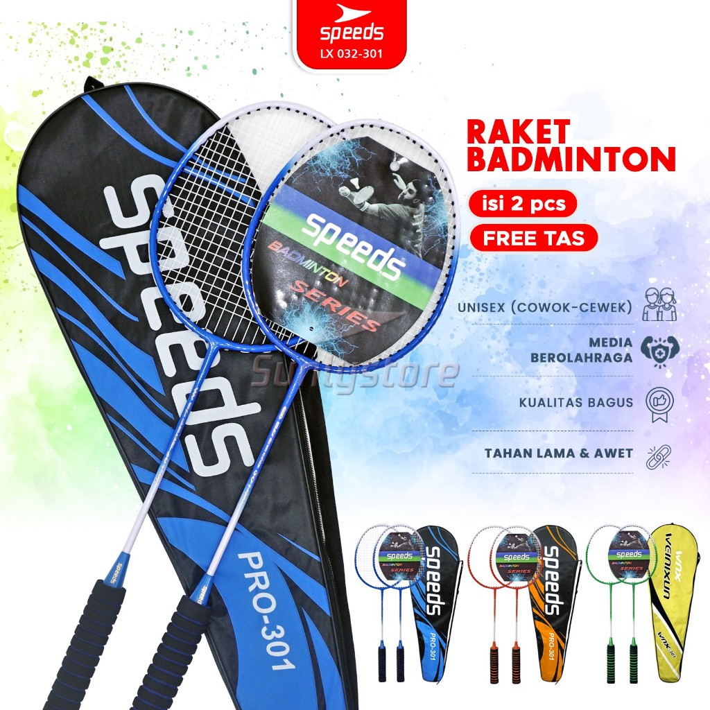 Jual SPEEDS Raket Bulu Tangkis Raket Badminton 1 Set 2pcs Alat Olahraga ...