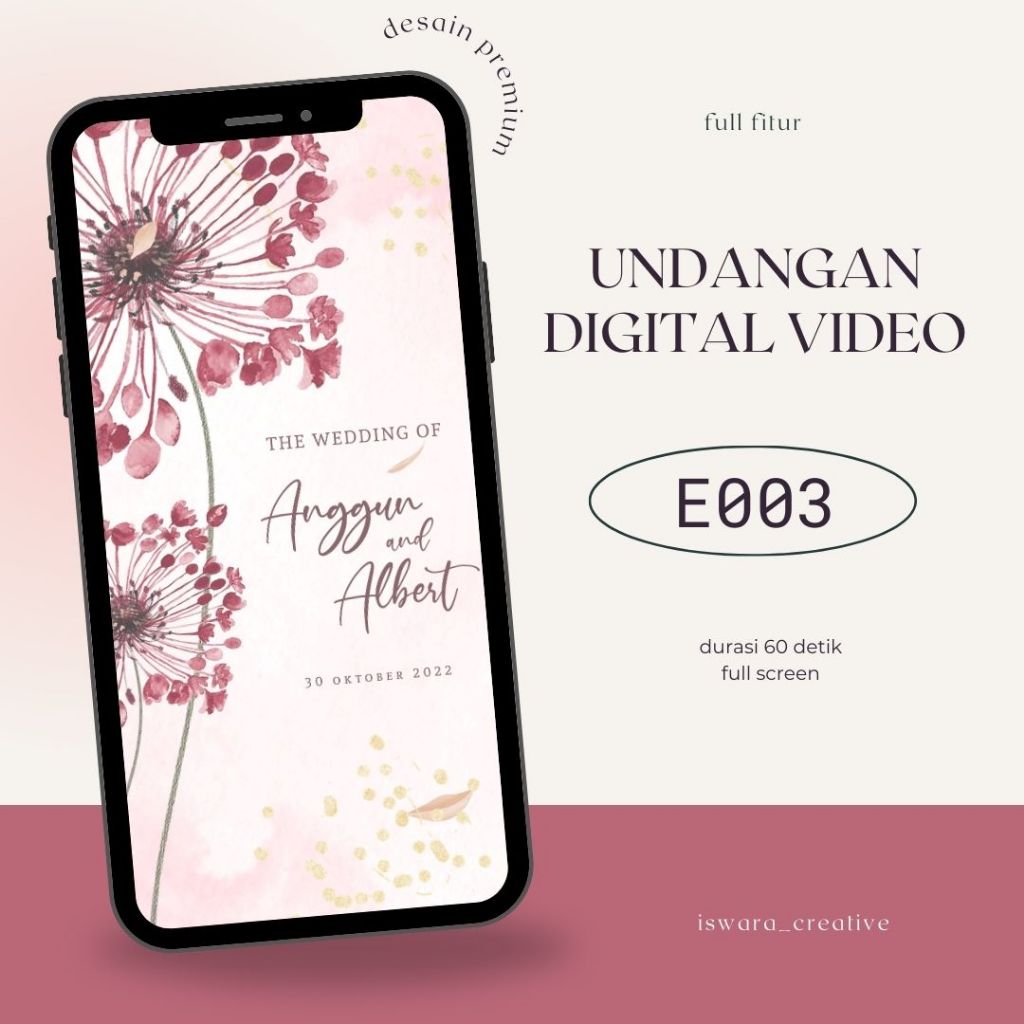 Jual undangan digital video online kode : E003 | Shopee Indonesia