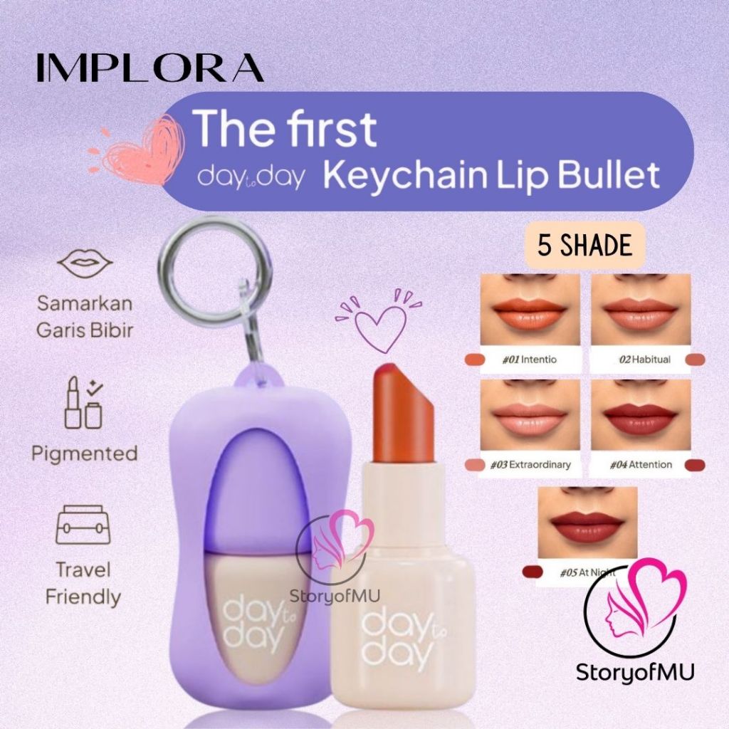 Jual IMPLORA Day To Day Key-Chain Lip Bullet 1.5gr - Lipstick | Mini ...
