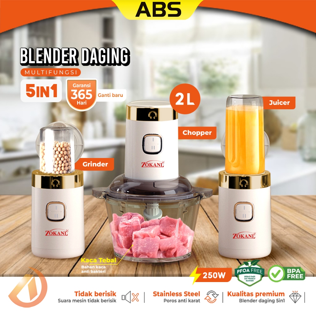 Jual ABS Zokani 5 in 1 Chopper Multifungsi 250W Blender Chopper ...