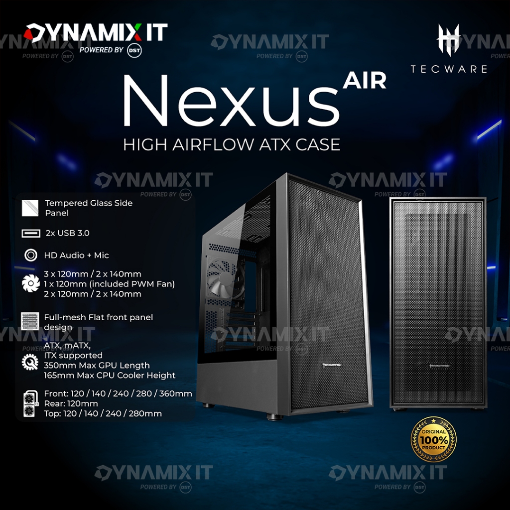 Jual Tecware Nexus AIR Tempered Glass Mid Tower ATX Case - 1x PWM Fan ...