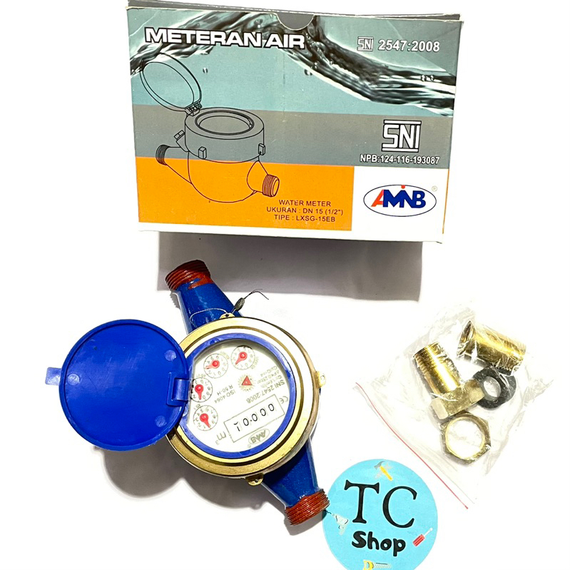 Jual Meteran Air / Flowmeter 1/2" in AMB - alat ukur debit air Standart ...