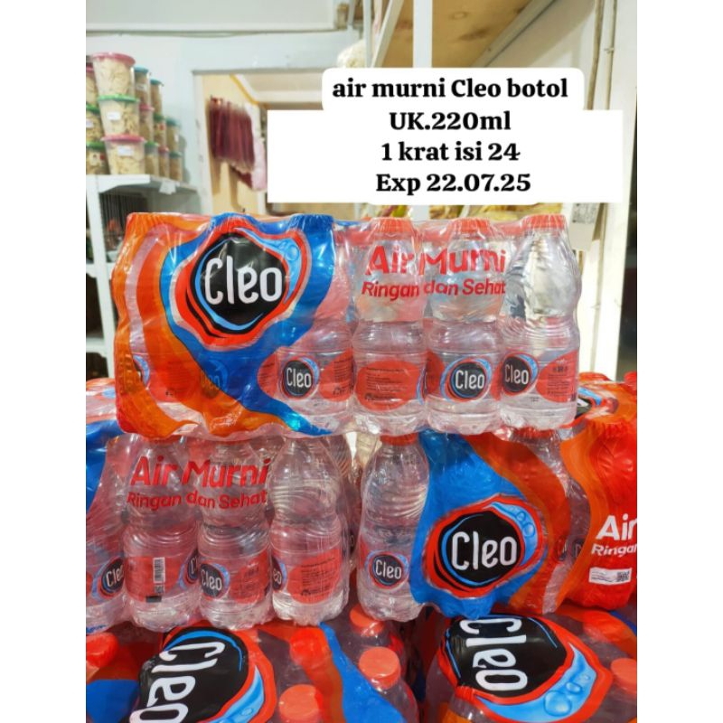 Jual CLEO AIR MINERAL 220ML 1 krat isi 24 botol | Shopee Indonesia