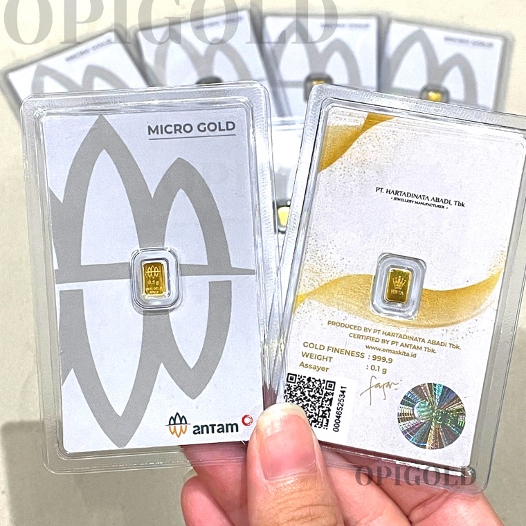 Jual Yang terbarui7I2u LM Micro Gold ANTAM Hartadinata Logam Mulia 0.1 ...