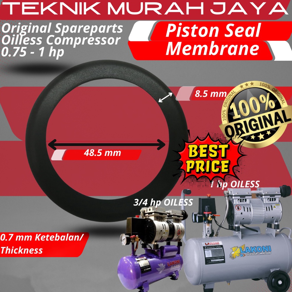 Jual [Miliki Segera] Sparepart Seal Membran Piston Kompresor Oilless ...