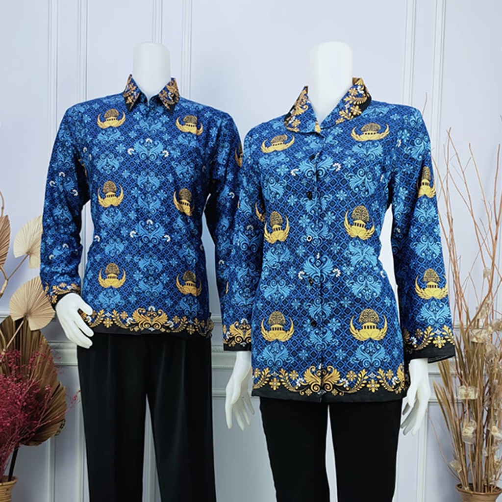 Jual Baju Korpri Pria atau Wanita, Kerah Hitam, Full Furing | Seragam PNS | Shopee Indonesia