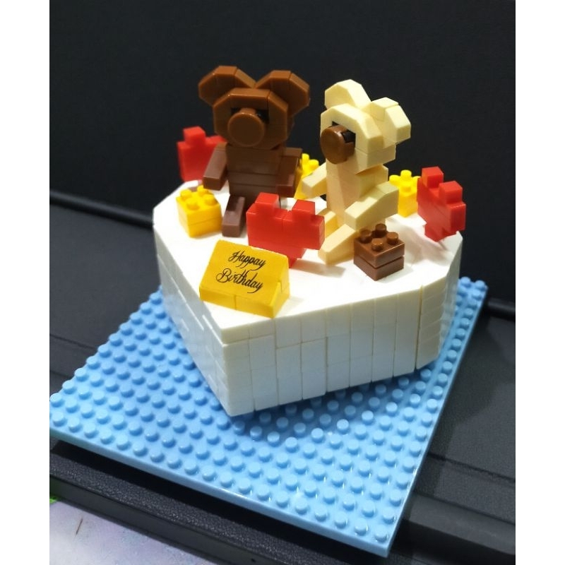 Jual Happy Birthday Cake Blocks Display, Nano Bricks Pajangan Kue Ulang Tahun, sudah terbuat ...