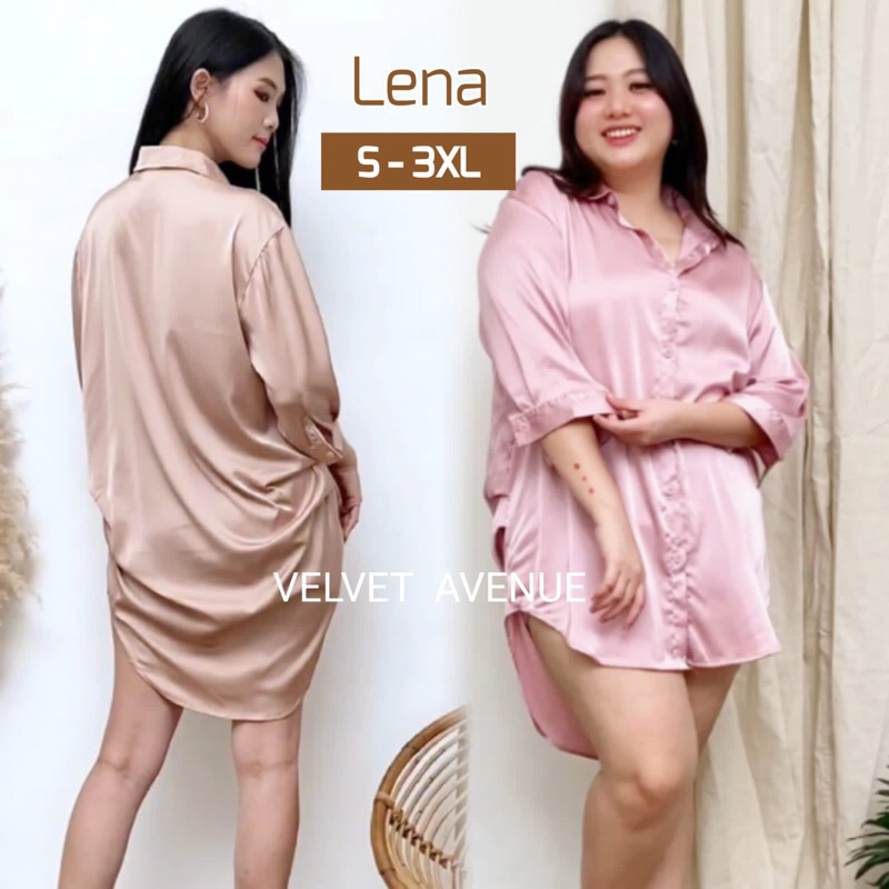 Jual S-3XL Daster Tidur Wanita Silk Satin Lena Bigsize Jumbo High ...