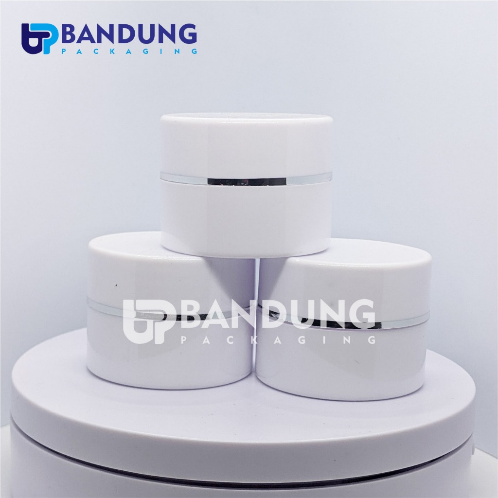 Jual POT JAR POT CREAM BULAT PS 10GR PUTIH LIST SILVER & LIST GOLD ...